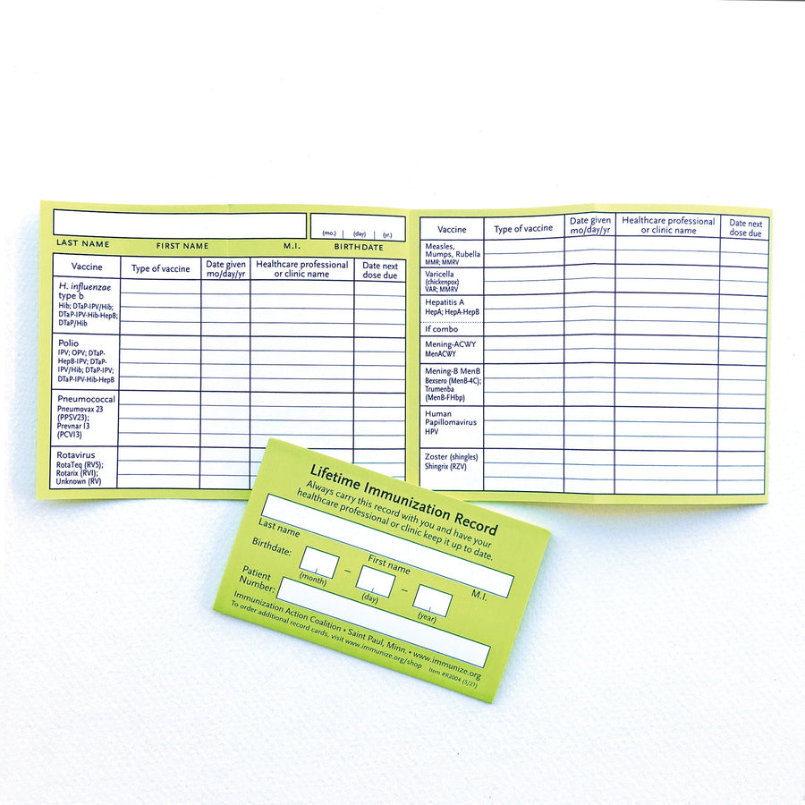 Immunization Record Cards– Immunize.org